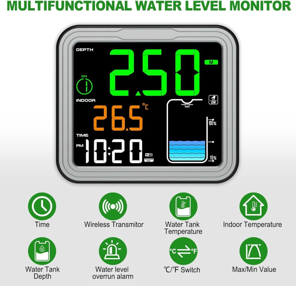 FT-0024 8 or 16 channel Wireless Ultrasonic Tank Liquid Level Meter ...